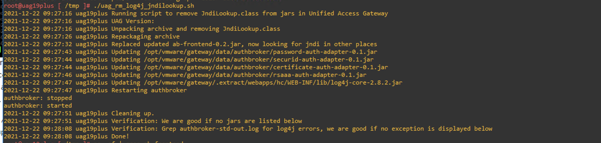 How to mitigate Apache Log4j exploit on VMware UNIFIED ACCESS GATEWAY ... How to mitigate Apache Log4j exploit on VMware UNIFIED ACCESS GATEWAY ...